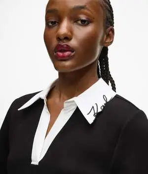 Karl Lagerfeld Signature Collar Jumpsuit