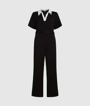 Karl Lagerfeld Signature Collar Jumpsuit