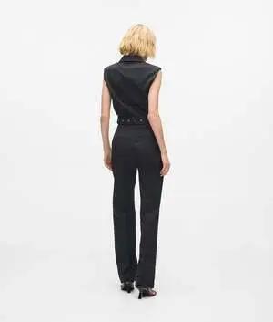 Karl Lagerfeld Dna Studded Straight-leg Wool-blend Pants