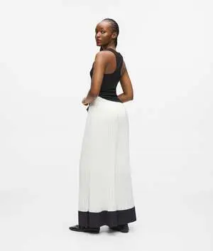 Karl Lagerfeld Pleated Wide-leg Pants With Contrasting Hem