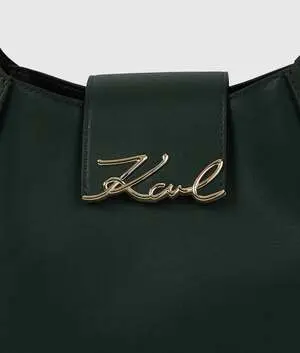 Karl Lagerfeld K/signature Hobo Bag In Smooth Leather - Garden