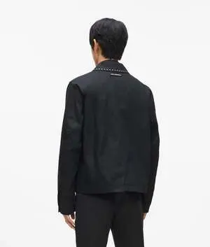 Karl Lagerfeld Studded Collar Zip-up Jacket