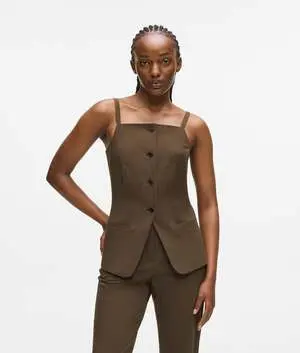 Karl Lagerfeld Square-neck Waistcoat - Java