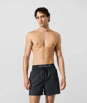Karl Lagerfeld Double Waistband Boardshorts - Dark Navy