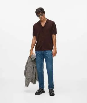 Karl Lagerfeld Monogram Knitted Polo Shirt - Fudge