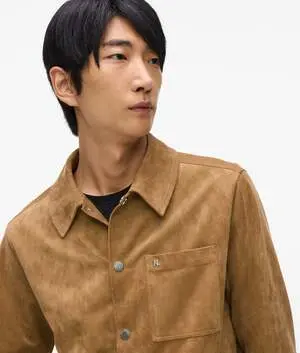 Karl Lagerfeld Faux Suede Trucker Jacket