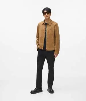Karl Lagerfeld Faux Suede Trucker Jacket