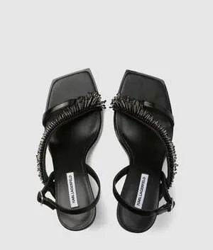 Karl Lagerfeld Karmel Fringe Heeled Slingbacks