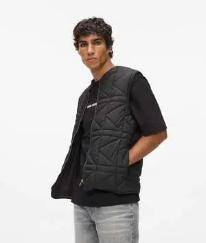 Karl Lagerfeld Lightweight Packable K-quilted Gilet - Black