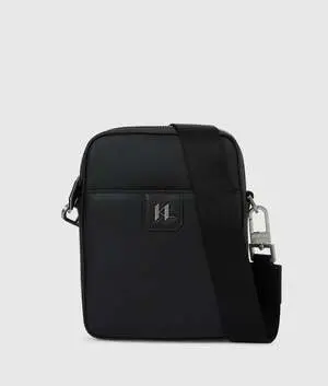 Karl Lagerfeld K/monogram Leather Crossbody Bag - Black
