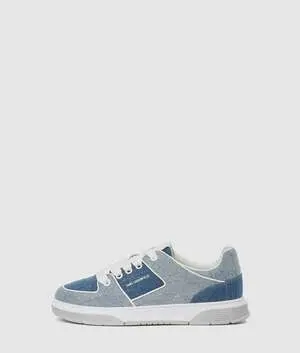 KL JEANS Denim Patchwork Lace-up Sneakers - Denim Blue