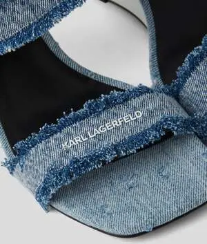KL JEANS Waverly Twin Strap Denim Heeled Sandals