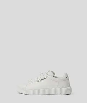 Karl Lagerfeld Kreeper" Leather Lace-up Sneakers - White