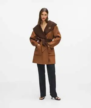 Karl Lagerfeld Karl Lagerfeld Reversible Wool-Blend Coat Java-friar Brown