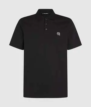 Karl Lagerfeld Ikon Jersey Polo Shirt - Black