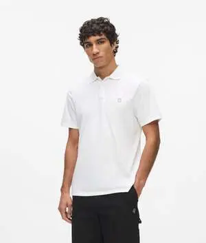 Karl Lagerfeld Ikon Jersey Polo Shirt - White
