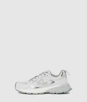 KL JEANS Orion Monogram Sneakers With Metallic Accents - White