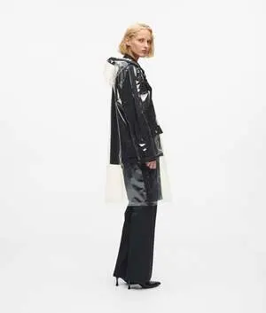 Karl Lagerfeld Transparent Hooded Raincoat With Contrasting Panels