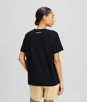 Karl Lagerfeld Ikon Aquarelle Cotton T-shirt - Black