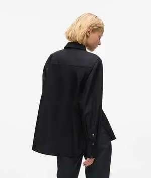 Karl Lagerfeld Organic Cotton Poplin Shirt With Gold Karl Lettering Snap Buttons