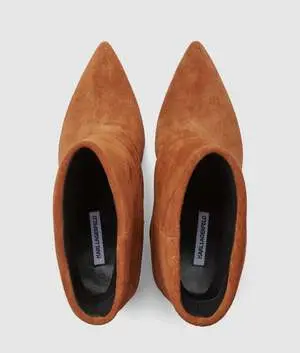 Karl Lagerfeld Debutante Fold-down Suede Ankle Boots
