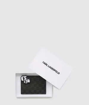 Karl Lagerfeld Ikon Monogram Passport Holder