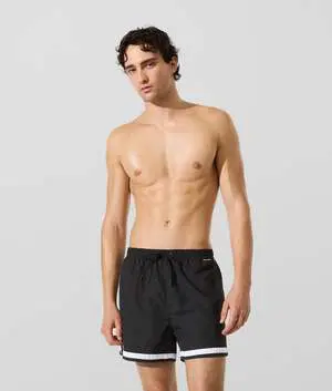 Karl Lagerfeld Contrast Piping Boardshorts - Black