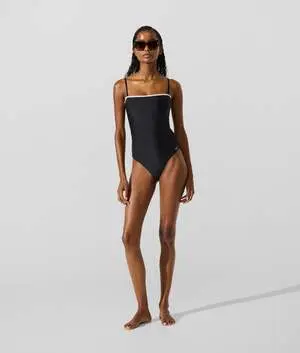 Karl Lagerfeld Scalloped Edge One-piece Swimsuit