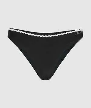 Karl Lagerfeld Scalloped Bikini Bottoms - Black