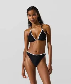 Karl Lagerfeld Scalloped Bikini Bottoms - Black