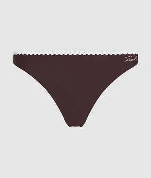 Karl Lagerfeld Scalloped Bikini Bottoms - Fudge