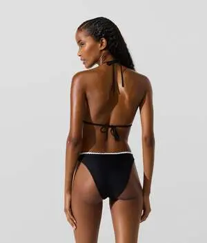 Karl Lagerfeld Scallop Triangle Bikini Top - Black