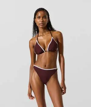 Karl Lagerfeld Scallop Triangle Bikini Top - Fudge