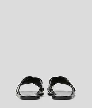 Karl Lagerfeld Ikon Nft Jelly Rhinestone Flat Sandals