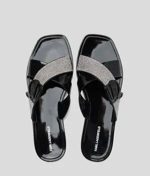 Karl Lagerfeld Ikon Nft Jelly Rhinestone Flat Sandals