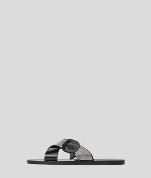 Karl Lagerfeld Ikon Nft Jelly Rhinestone Flat Sandals