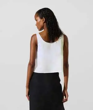 Karl Lagerfeld Sleeveless Tie-front Beach Top - White