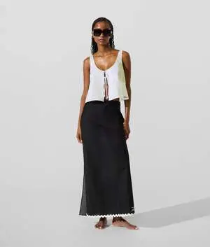 Karl Lagerfeld Sleeveless Tie-front Beach Top - White