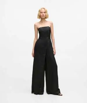 Karl Lagerfeld Tailored Wide-leg Jumpsuit - Black