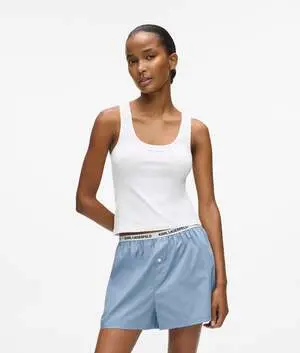 Karl Lagerfeld Tank Top And Shorts Pajama Set - White