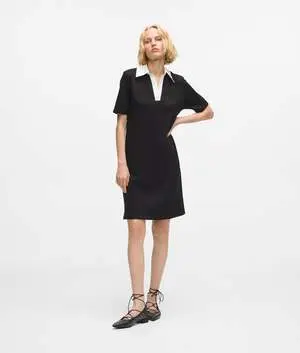 Karl Lagerfeld Signature Collar Polo Dress - Black