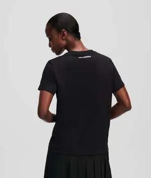 Karl Lagerfeld Ikon Karl & Choupette Organic Cotton T-shirt - Black