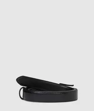 Karl Lagerfeld K/signature Crystal Embellished Leather Belt