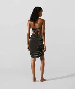 Karl Lagerfeld Metallic Draped Beach Skirt