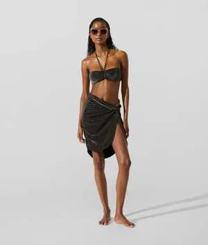 Karl Lagerfeld Metallic Draped Beach Skirt