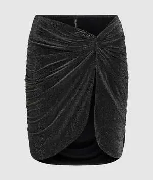Karl Lagerfeld Metallic Draped Beach Skirt