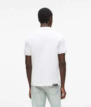 Karl Lagerfeld Logo Polo Shirt - White