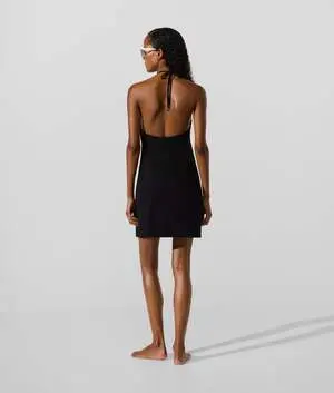 Karl Lagerfeld Halterneck Ikon Rhinestone Beach Mini Dress