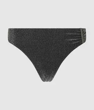 Karl Lagerfeld Metallic Bikini Bottoms - Black
