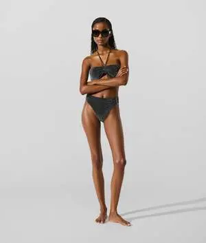 Karl Lagerfeld Metallic Bikini Bottoms
